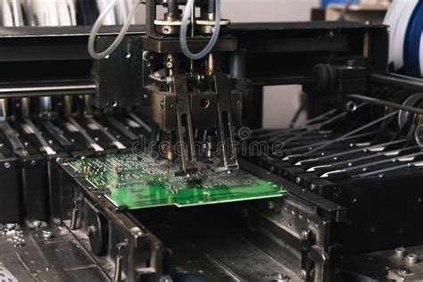 Process Of Creating New Printed Circuit Board With Electric Components Glued To Its Surface