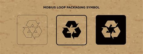 Символ векторной упаковки Mobius Loop на векторном картонном фоне знак