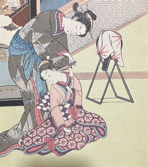 Yahooオークション 復刻版 鈴木春信 美人図 浮世絵 木版画 中判 錦絵