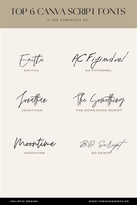 Top 6 Canva Script Fonts Signature Fonts Script Fonts Cool Signatures