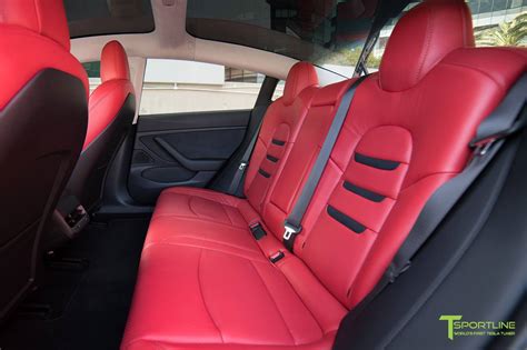 Tesla Model 3 Red Leather Interior By T Sportline Looks Like A Murder