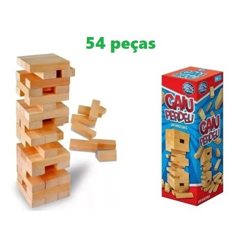 Jogo Madeira Caiu Perdeu Blocos Montar Bloquinhos Torre Shopee