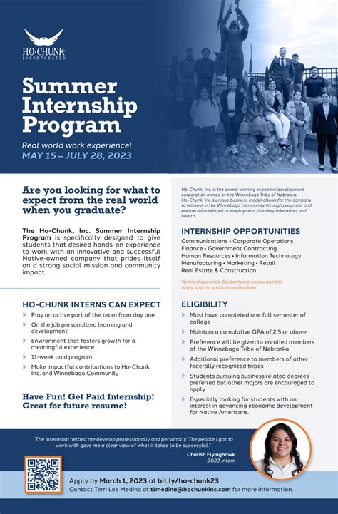 Ho Chunk Inc On Linkedin Internship2023 Internshipopportunity