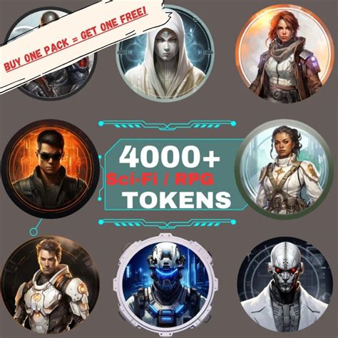 4000 Fantasy Sci Fi Tokens Pack Character Art Scifi Token Tabletop