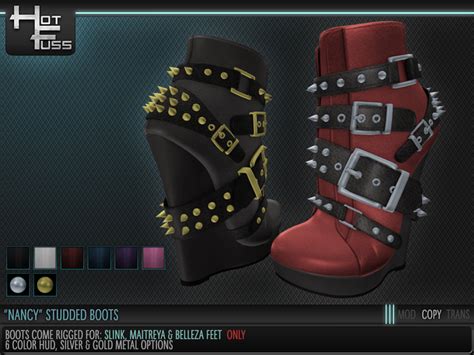Second Life Marketplace Hot Fuss Nancy Studded Boots