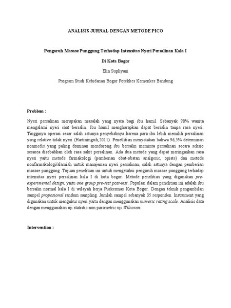 Analisis Jurnal Dengan Metode Pico Pdf