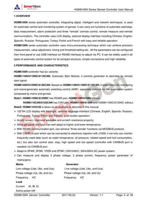 Smartgen Hgm6120n Amf Genset Controller Auto Power Switching