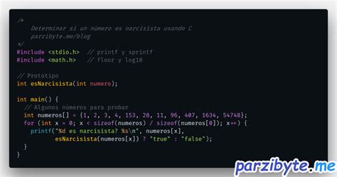 N Mero Narcisista En C Parzibyte S Blog