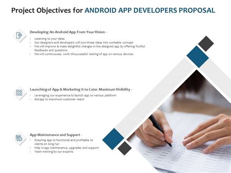 Project Objectives For Android App Developers Proposal Ppt Maker Powerpoint Slide Clipart