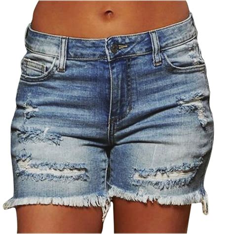 Summer Savings Clearance ZvnaΖh Womens Plus Size Stretchy Denim Shorts