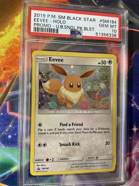 Sm184 Eevee Holo Psa 10 Too Cute Yarn Black Star Promo Gem Mint Values