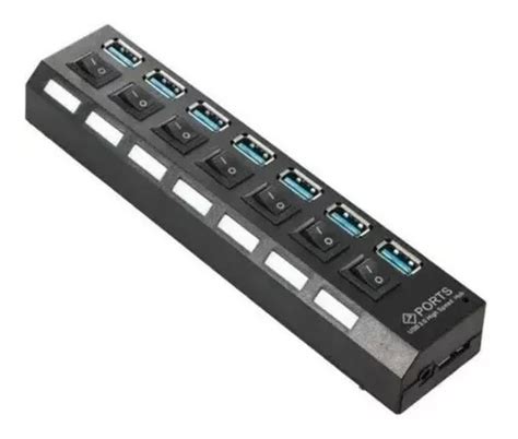 Hub Switch Usb 30 De 7 Puertos E Interruptor On Off 5 Gbps Mercadolibre