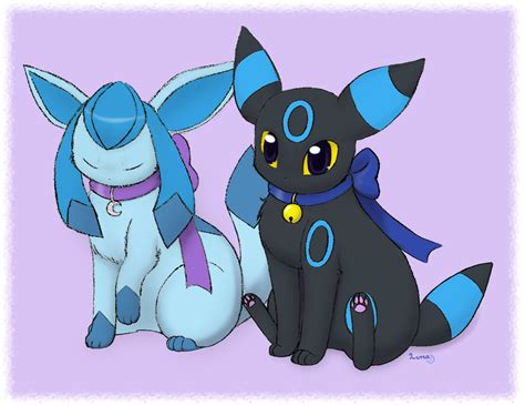 Glaceon And Umbreon Redrawn By Luna The Umbreon On Deviantart