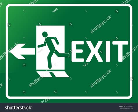 Emergency Exit Sign Man Silhouette Running Stock Vector Royalty Free Shutterstock