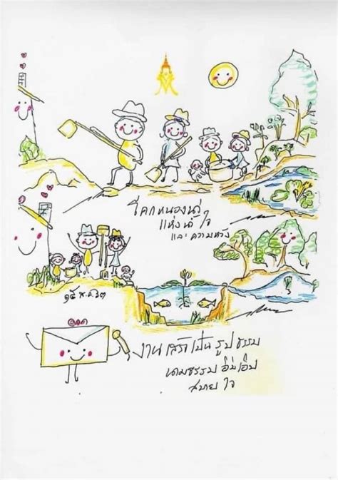 ในหลวง ร 10 พระราชทานภาพวาดฝีพระหัตถ์ โคกหนองนาแห่งน้ำใจและความหวัง