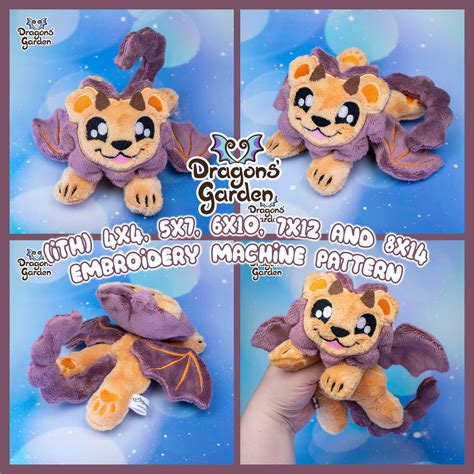 Ith Manticore Cub Plush Embroidery Pattern Dragons Garden