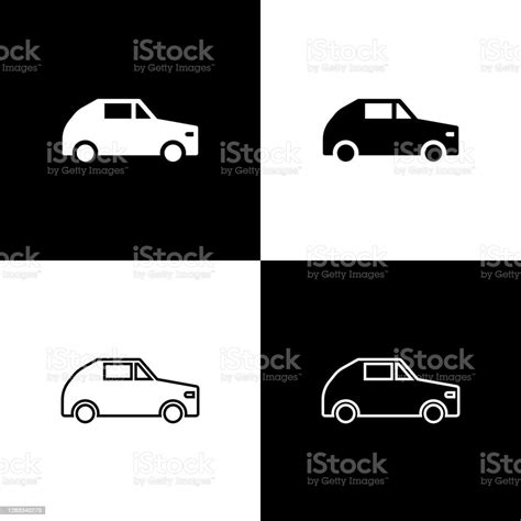 黒と白の背景に分離された車のアイコンを設定しますベクトル アイコンのベクターアート素材や画像を多数ご用意 アイコン アイコンセット