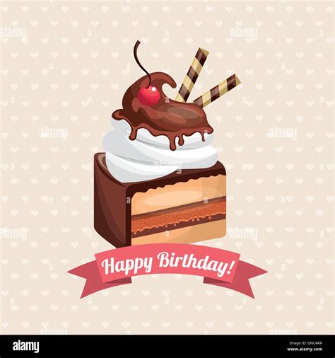 Happy Birthday Sweet Dessert Celebration Stock Vector Image And Art Alamy