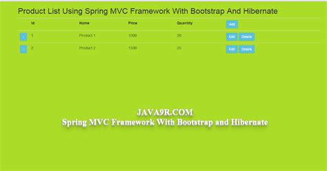 Spring MVC Framework With Bootstrap And Hibernate Java9R