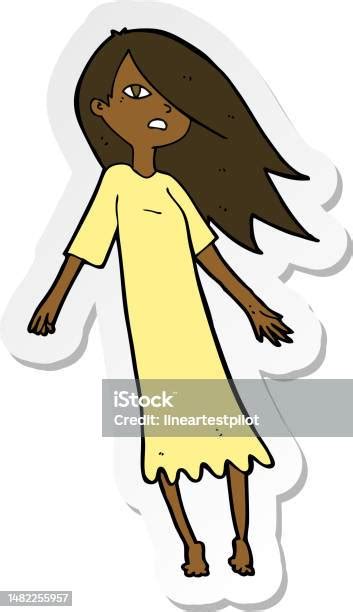 Stiker Hantu Kartun Seperti Gadis Ilustrasi Stok Unduh Gambar