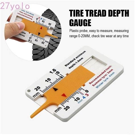 Yolo Car Tyre Tread Depthometer With Keychain Portable 0 20mm Wheel Measure Tool Measurement