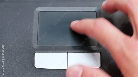 Man Using A Laptop Touchpad Trackpad With Two Mouse Buttons Human