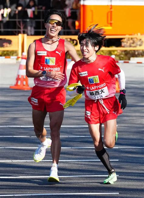 ＜箱根駅伝往路・芦ノ湖ゴール＞7位でゴールする城西大5区・斎藤（撮影・尾崎 有希） スポニチ Sponichi Annex スポーツ