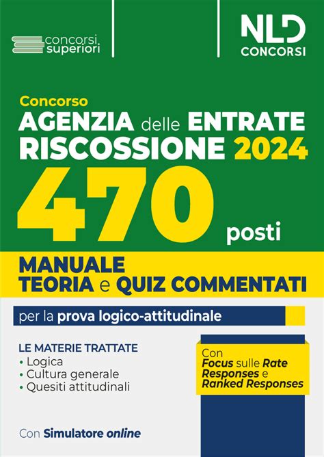 Concorso Agenzia Entrate Riscossione 2024 470 Posti Manuale Con