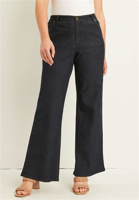 Plus Size Curvie Fit Wide Leg Jeans Dark Blue Woman Within