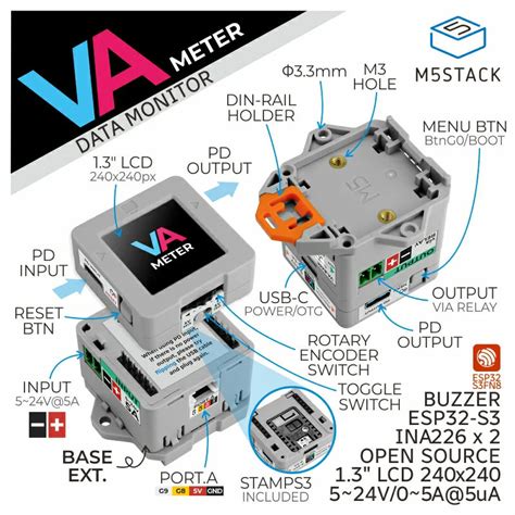 m5stack voltage and amperage meter with m5stamps3 m5stack store