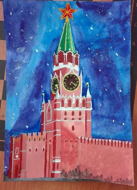 Спасская башня нарисовать легко 89 фото