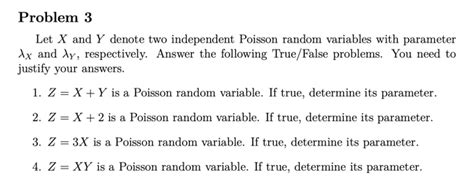 solved problem 3 let x and y denote two independent poisson