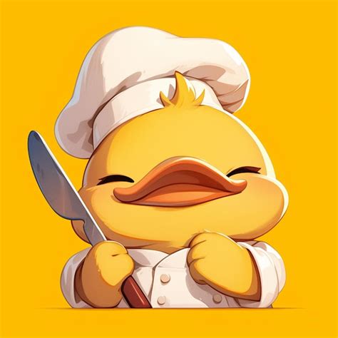 Premium Vector A Gentle Duck Chef Cartoon Style