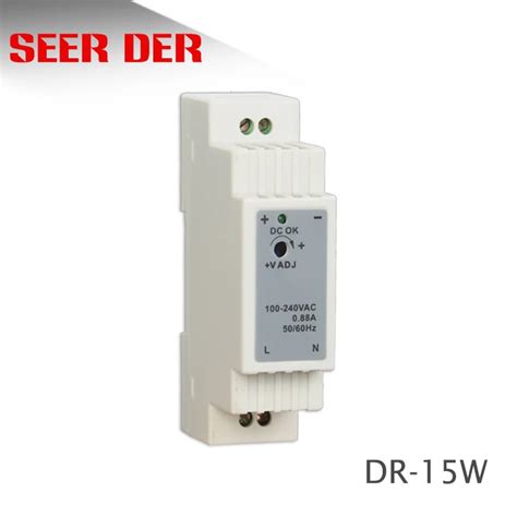 (Dr-15-12) S 15W 5V 12V 15V 24V Ipari Din Sak Kapcsoló Tápegység Egy ...