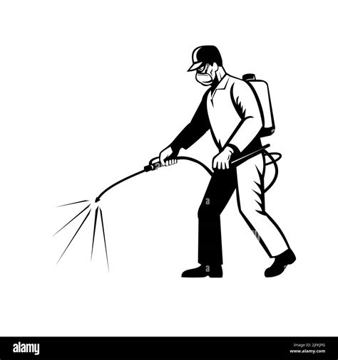 Spraying Insecticides Drawing