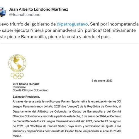 Cancelación De Juegos Panamericanos En Barranquilla Hizo Que