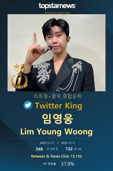 임영웅 트위터 리트윗 순위 132회째 1위 방탄소년단 지민·방탄소년단 진·방탄소년단 정국·플레이브 Top5블랙핑크 리사·성한빈·영탁·장하오·뱀뱀 뒤이어 트위터 리트윗