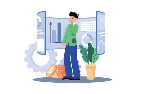 Premium Vector Businessman Doing Web Analytics