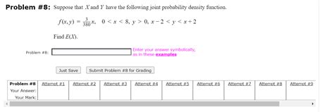 solved problem 8 suppose that x ﻿and y ﻿have the following