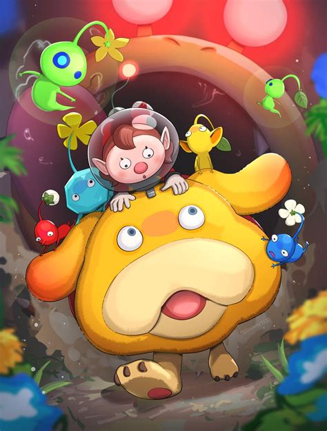 Red Pikmin Yellow Pikmin Blue Pikmin Rescue Officer Oatchi And 3