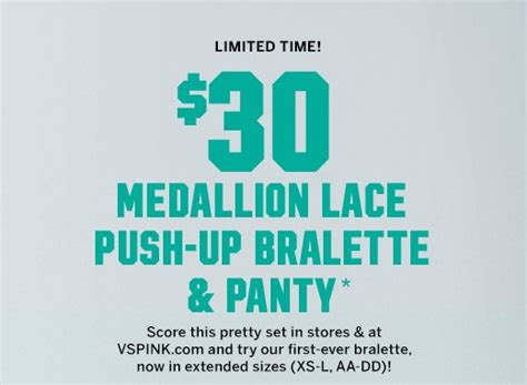 Victorias Secret 30 Medallion Lace Push Up Bralette And Panty Milled