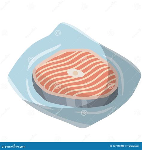 Empaque Vectorial De Pescado Congelado Ilustración del Vector