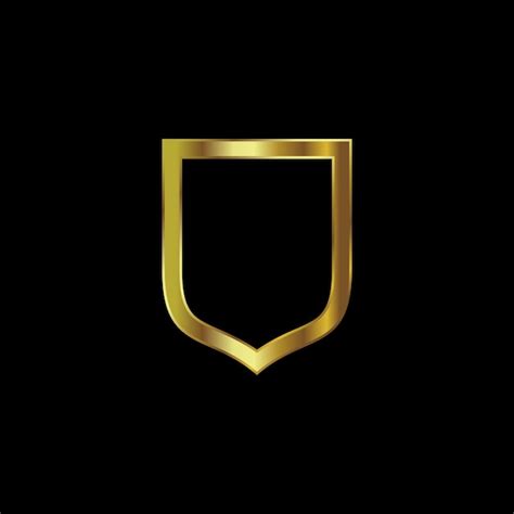 Premium Vector Gold Color Shield Secure Protection Icon Vector Template