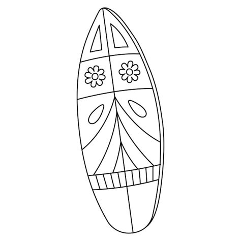 Una linda y divertida página para colorear de una tabla de surf brinda