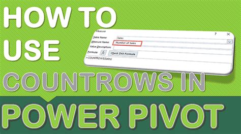 Countrows In Excel Power Pivot Myexcelonline