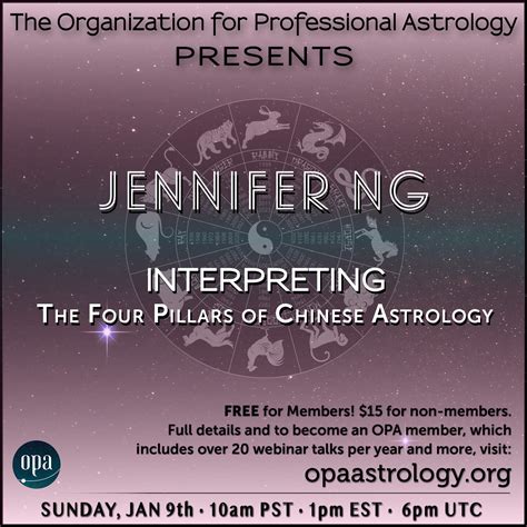 Jennifer Ng Interpreting The Four Pillars Of Chinese Astrology OPA