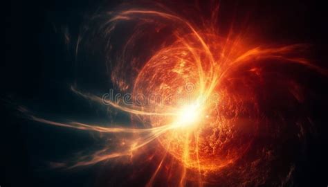 Exploding Fiery Fractal Shapes In A Futuristic Galaxy Backdrop Design