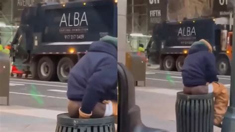 Video Of New York City Man Defecating In Garbage Can Goes Viral Times Now