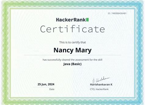 Completed Java Basics On Hackerrank Nancy Mary Posted On The Topic
