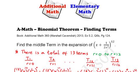 A Math Binomial Theorem Finding Terms 3 Singapore Additional